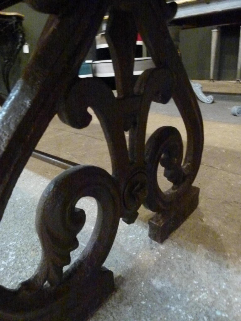 19th Century Molten Iron Table with Black Slate Stone Board For Sale at ...