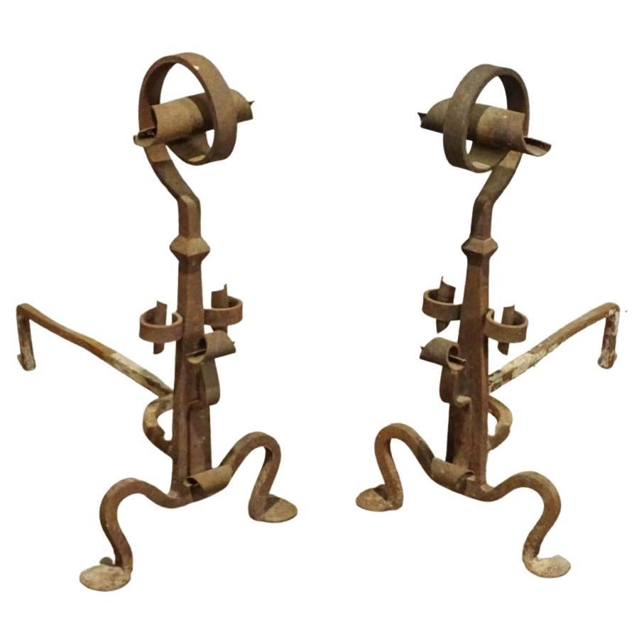 Pair of 19th Century Cast Iron Hessian Soldier Andirons at 1stDibs