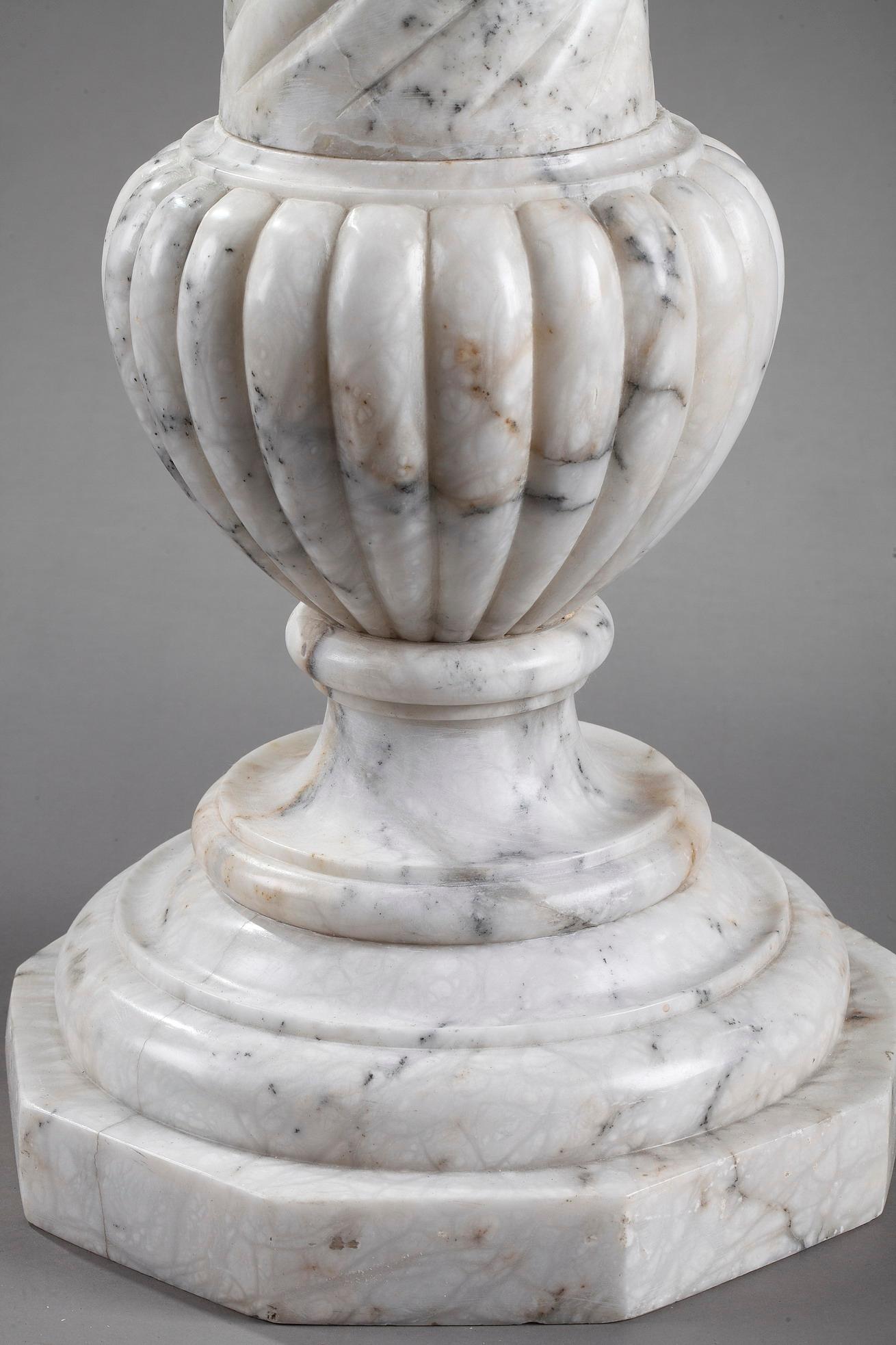 19th Century Monumental White Marble Column Pedestal Stand at 1stDibs ...