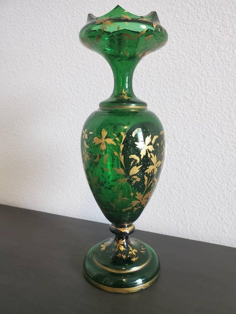 19th Century Moser Glassworks Portrait Vase, Signed For Sale at 1stDibs