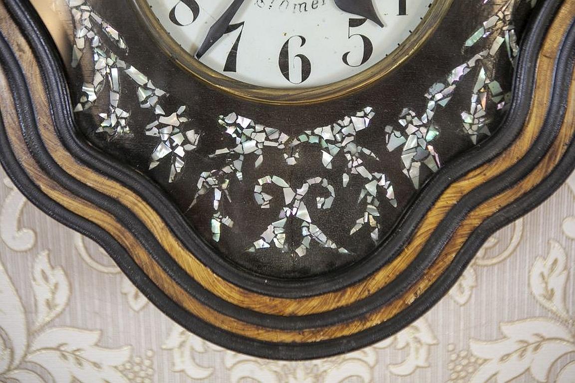 19th Century Mother-of-pearl Wall Clock For Sale at 1stDibs
