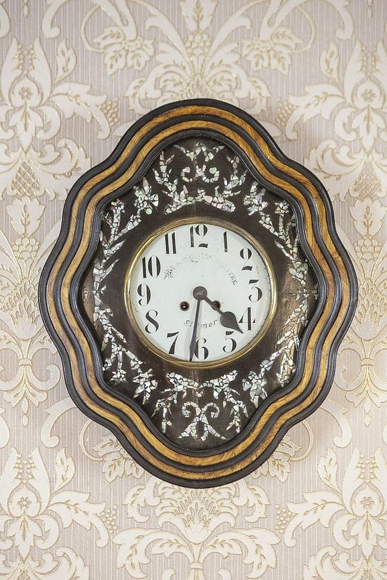 19th Century Mother-of-pearl Wall Clock For Sale at 1stDibs