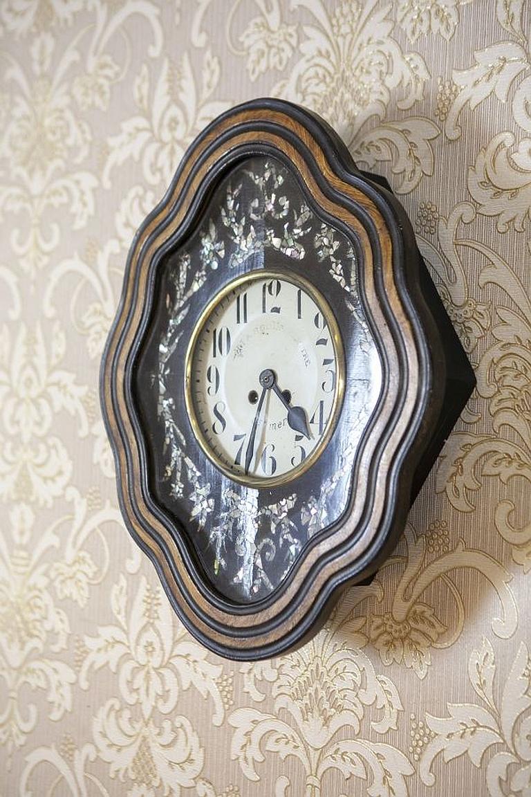 19th Century Mother-of-pearl Wall Clock For Sale at 1stDibs