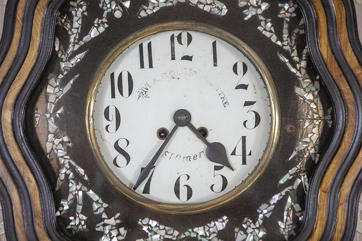 19th Century Mother-of-pearl Wall Clock For Sale at 1stDibs