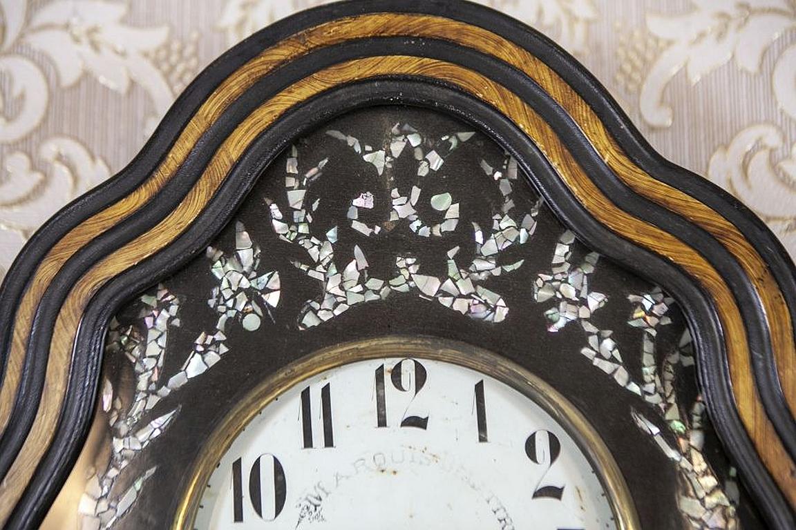 19th Century Mother-of-pearl Wall Clock For Sale at 1stDibs
