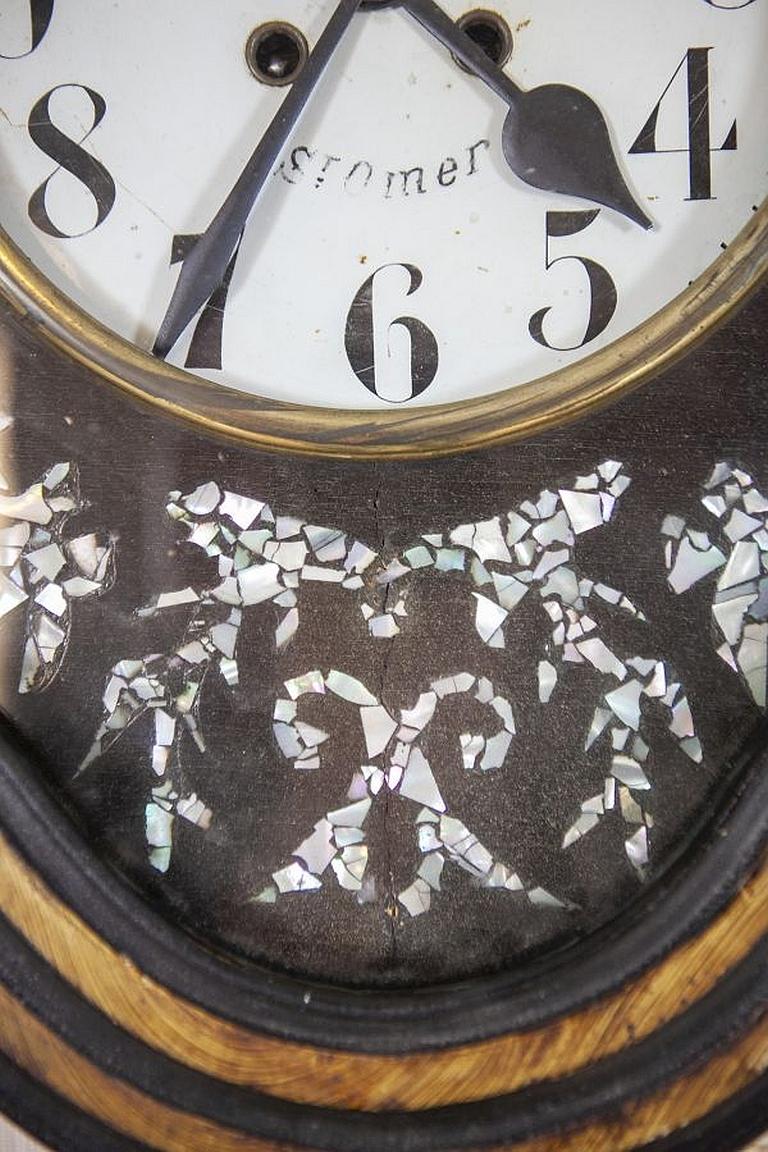 19th Century Mother-of-pearl Wall Clock For Sale at 1stDibs