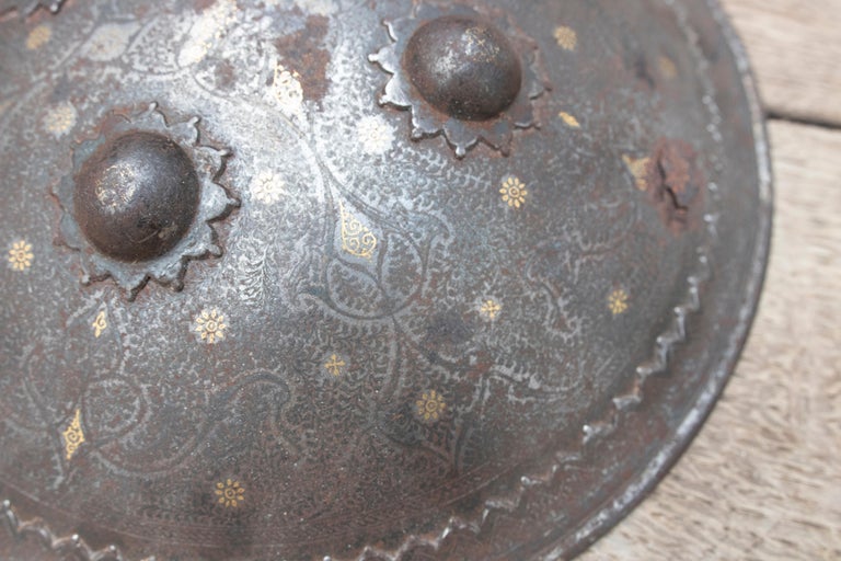 19th Century Mughal Bronze Shield with Original Protective Fabric and ...