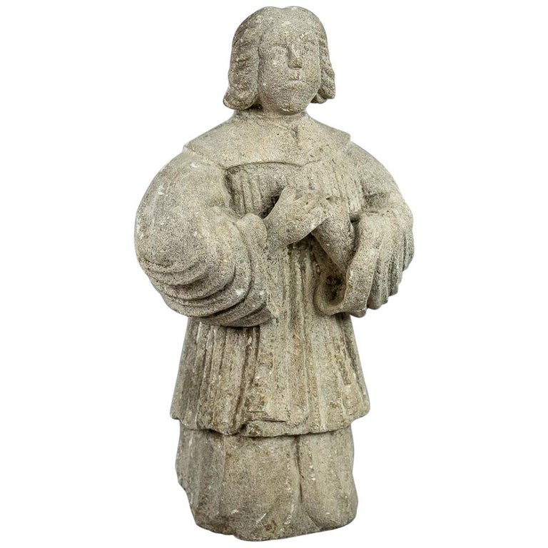 19th Century Naïve Carved Stone Angel at 1stDibs