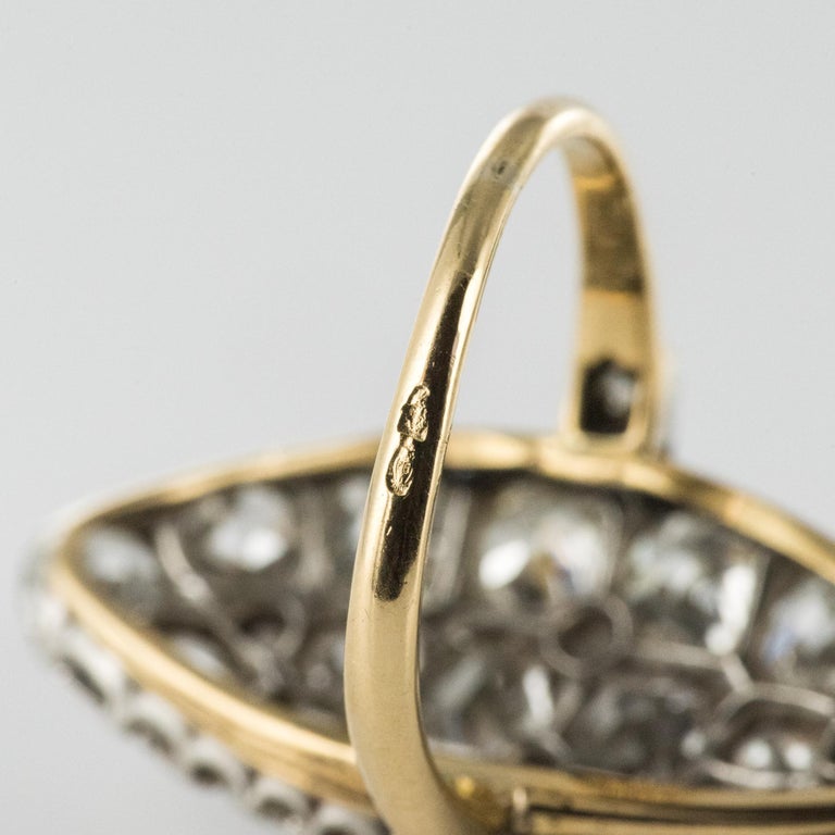 19th Century Napoleon 3 2.80 Carat Diamonds Marquise Ring at 1stDibs