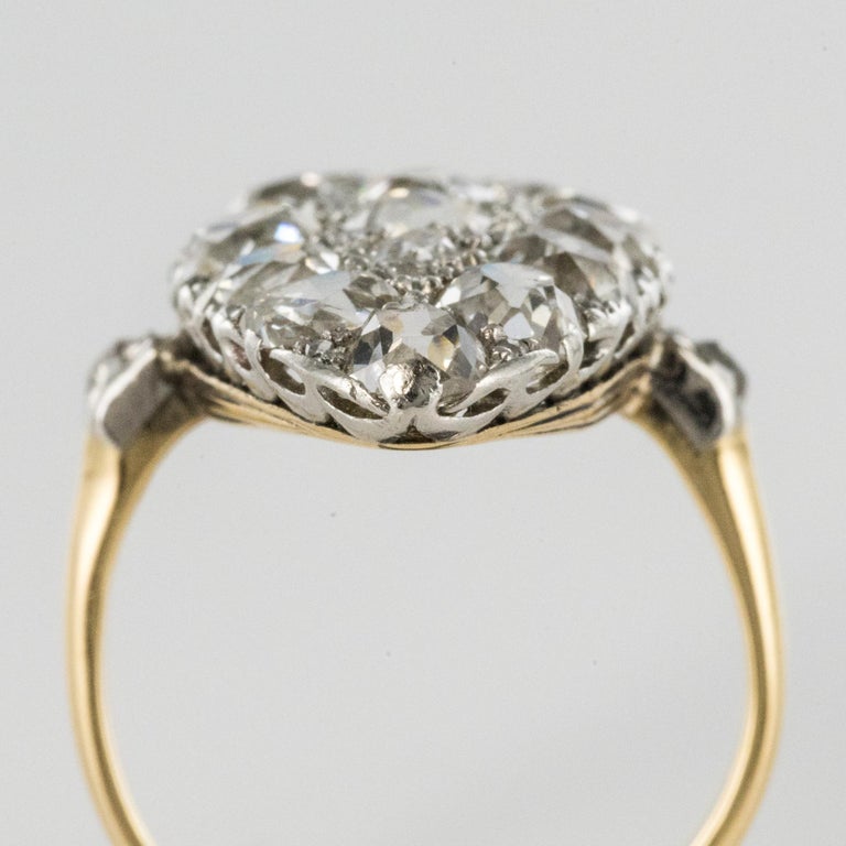 19th Century Napoleon 3 2.80 Carat Diamonds Marquise Ring at 1stDibs