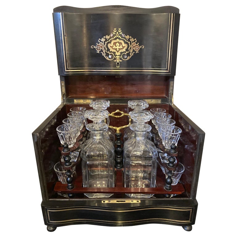 19th Century Napoleon III Brass and Glass Liquor Cellar, 1870s For Sale ...