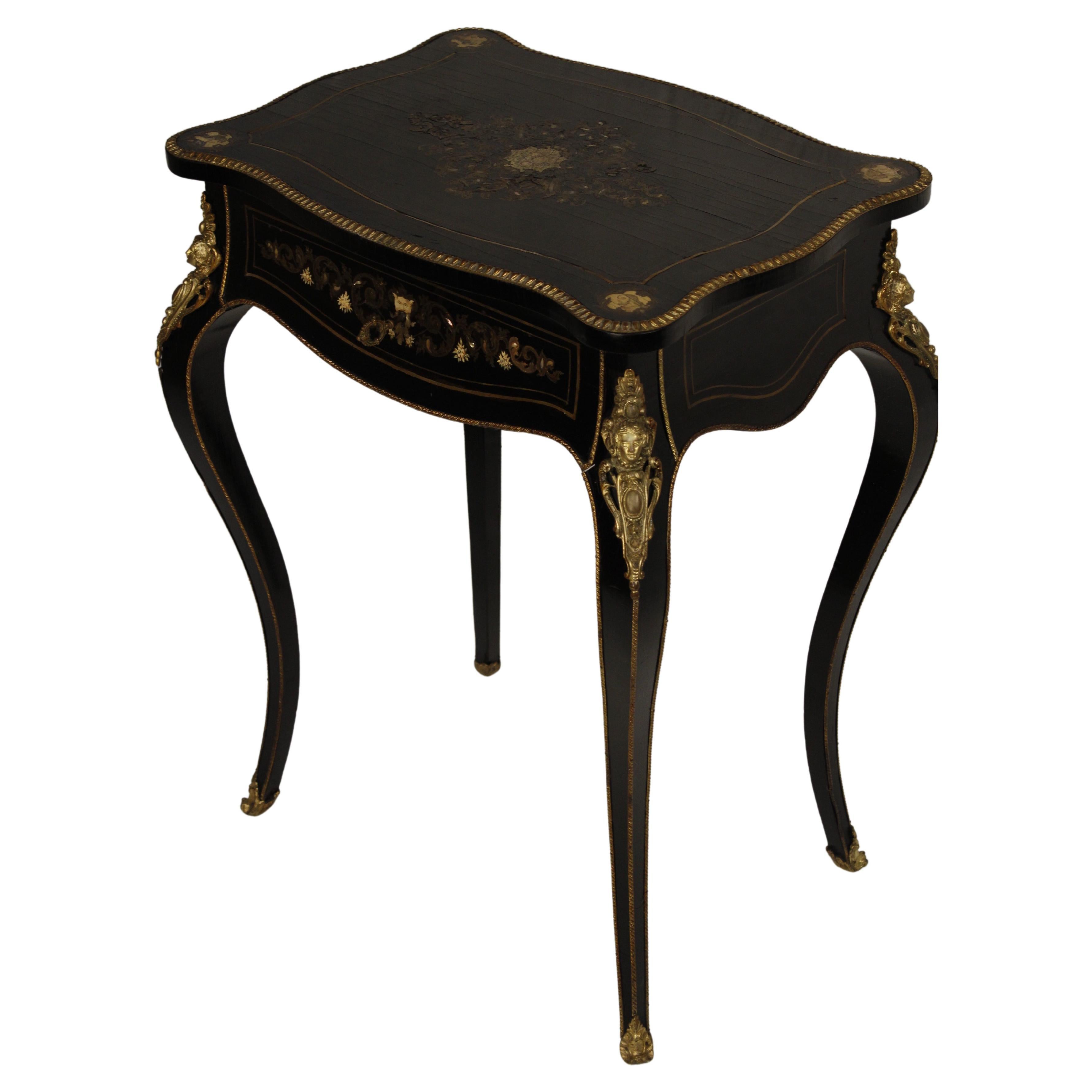 Mid-19th Century French Napoleon III Period Black Tole Tray Coffee ...