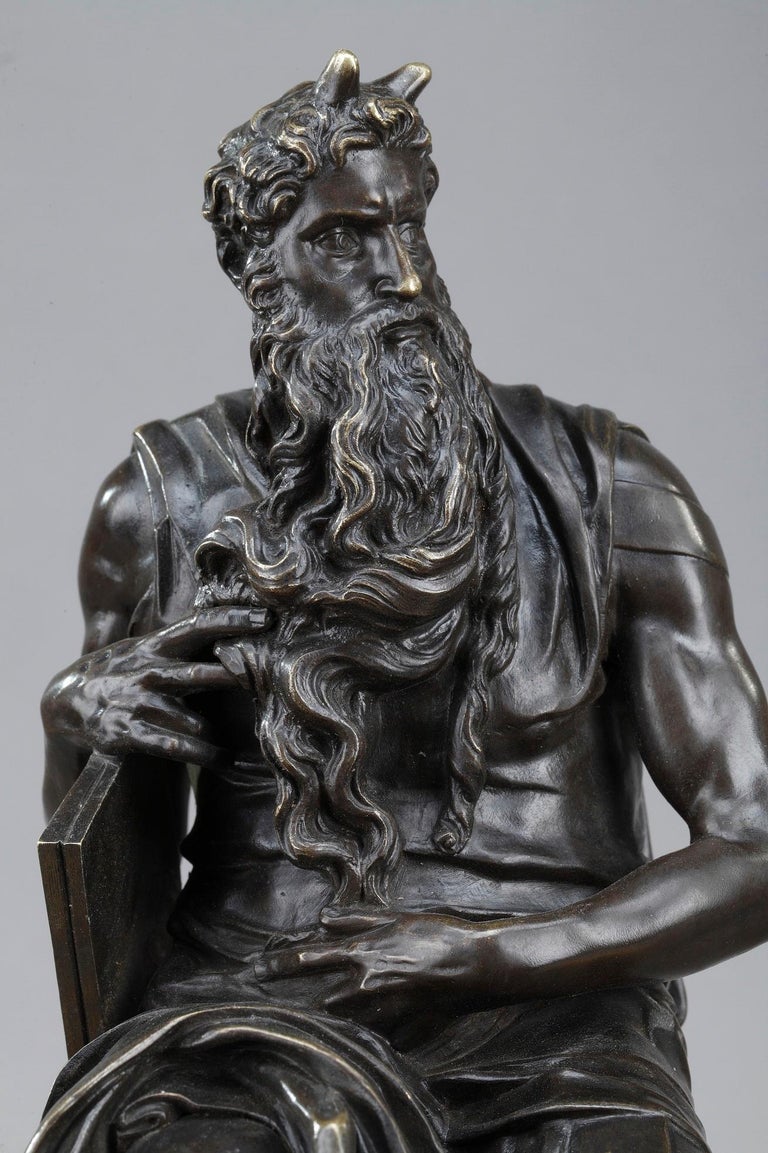 19th Century Napoleon III Marble Inkwell Moses by Michelangelo For Sale ...
