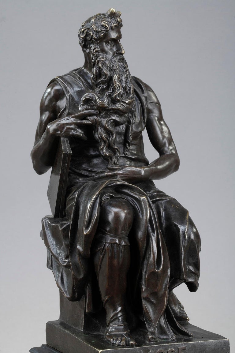 19th Century Napoleon III Marble Inkwell Moses by Michelangelo For Sale ...