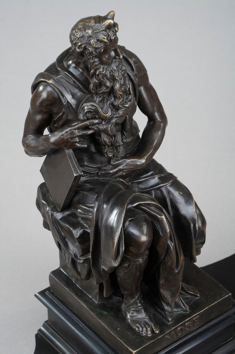 19th Century Napoleon III Marble Inkwell Moses by Michelangelo For Sale ...