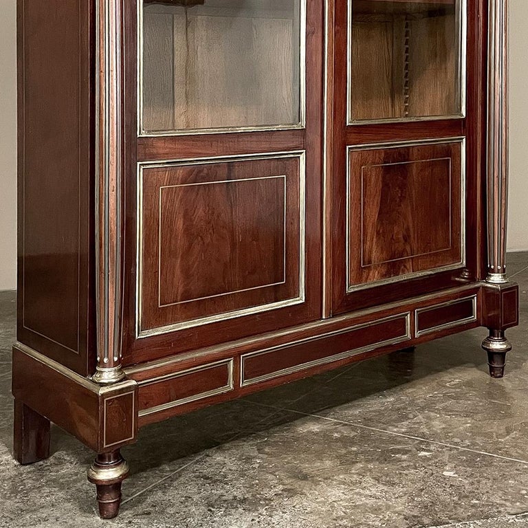 19th Century Napoleon III Period Empire Mahogany Bookcase, with Brass ...