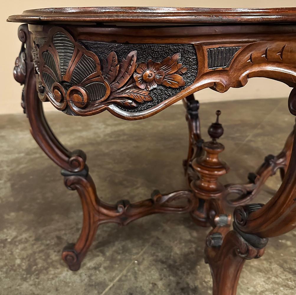 19th Century Napoleon III Period Violin Center Table in Ebonized Walnut ...
