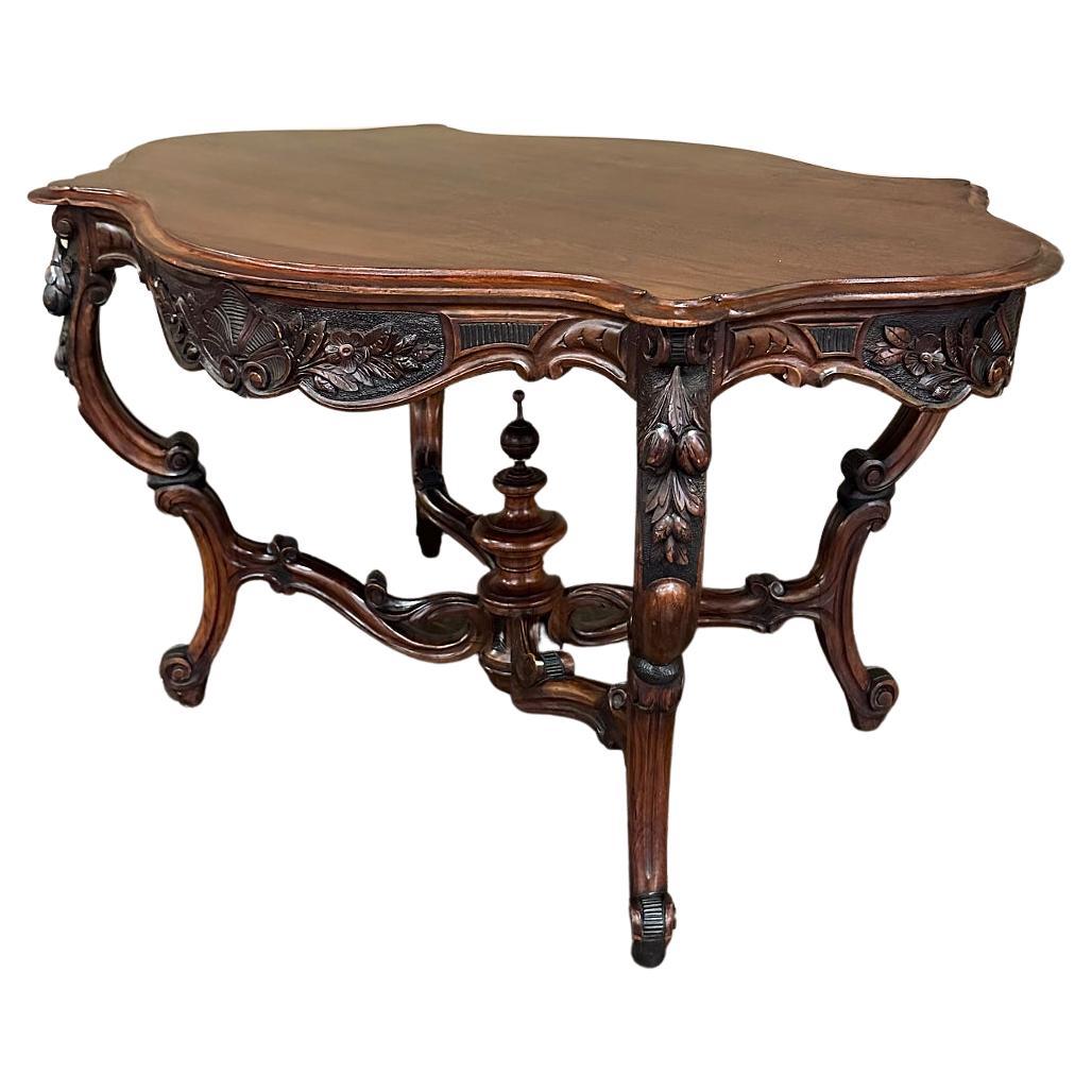 Violin Shaped Middle Table In Marquetry, Or Desk, Napoleon III Period ...