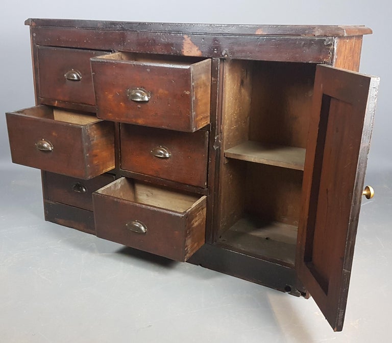 19th Century Narrow Pine Rustic Shop Counter For Sale at 1stDibs