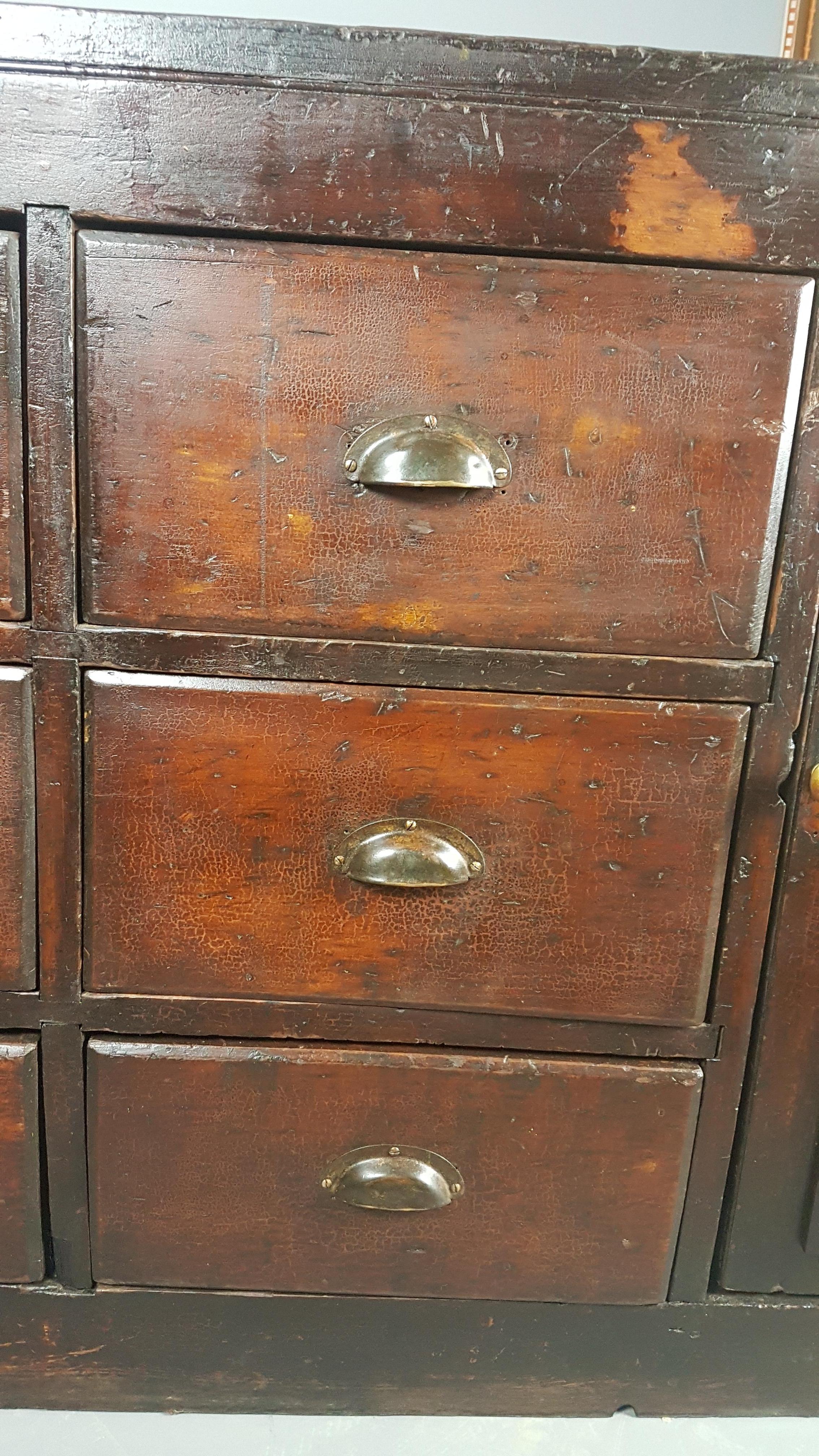 19th Century Narrow Pine Rustic Shop Counter For Sale at 1stDibs