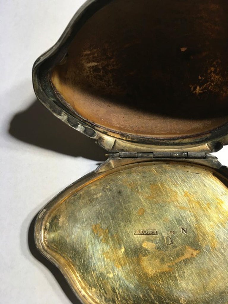 19th Century Natural Shell Mounted in Silver Box at 1stDibs