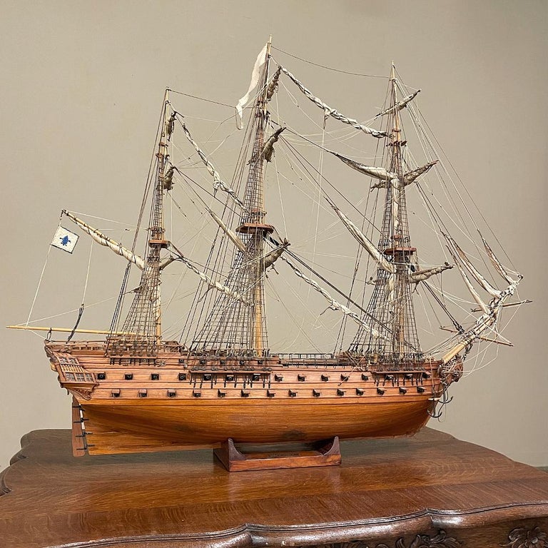 19th Century Naval Architect's Scale Model of a French 70-Gun Frigate ...