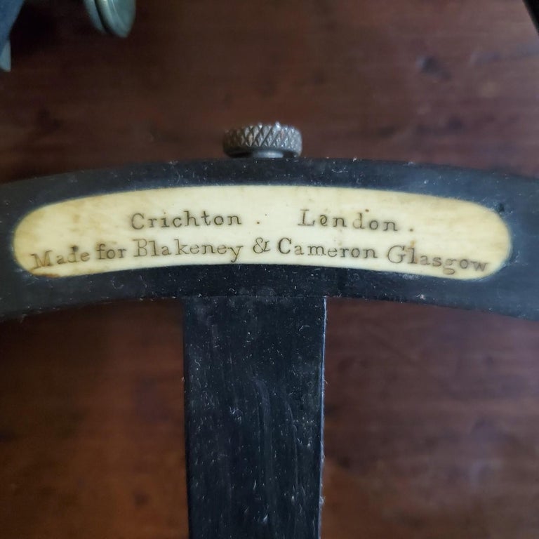 19th Century Naval Navigational Octant by Crichton 'London' in Original ...