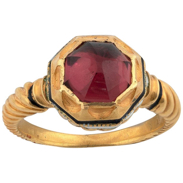 19th Century Neo-Renaissance Gold and Tourmaline Ring at 1stDibs