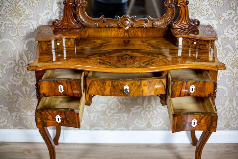 19th Century Neo-Rococo Walnut Vanity Table at 1stDibs