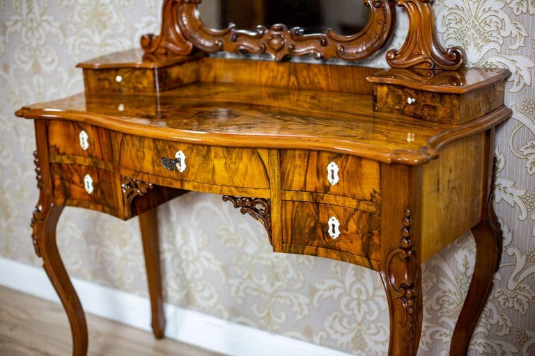 19th Century Neo-Rococo Walnut Vanity Table at 1stDibs