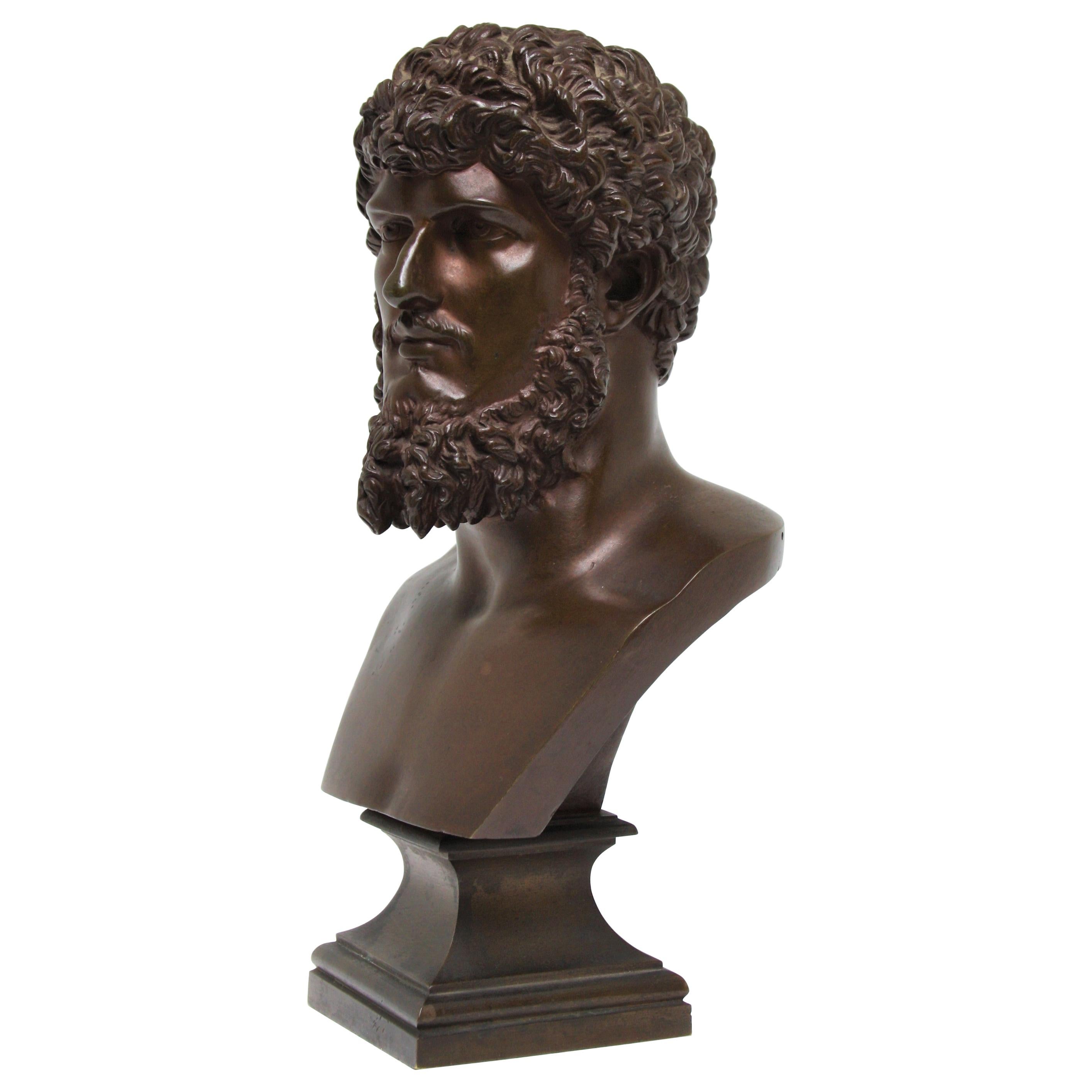 Pair of Antique Decorative Bronze Roman Busts on Columns For Sale at ...