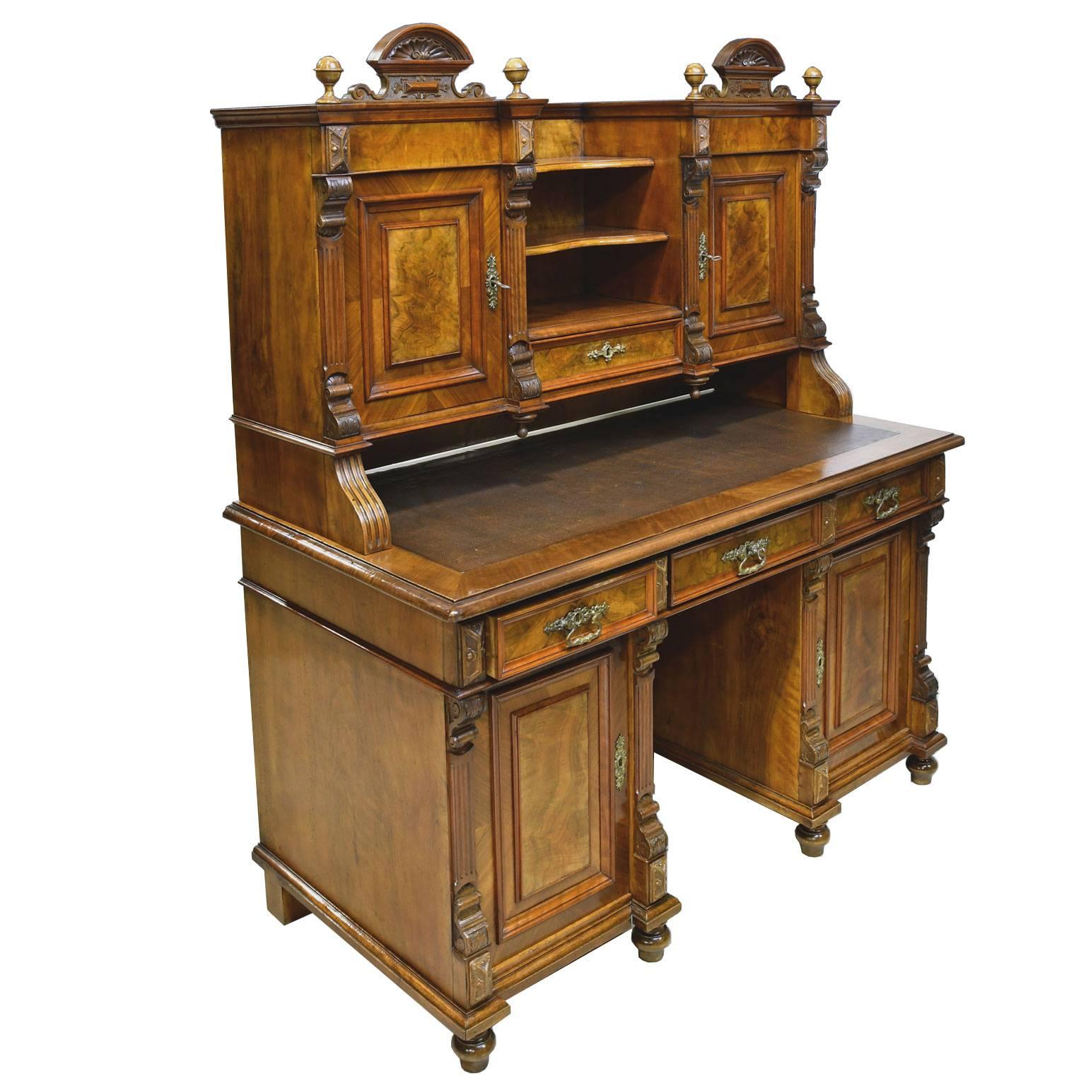 19th Century North German Gründerzeit Desk in Walnut at 1stDibs ...