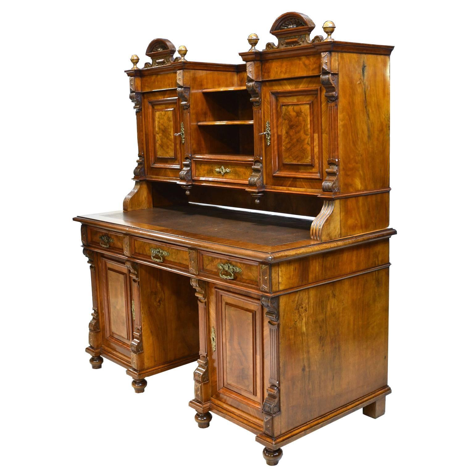 19th Century North German Gründerzeit Desk in Walnut at 1stDibs ...