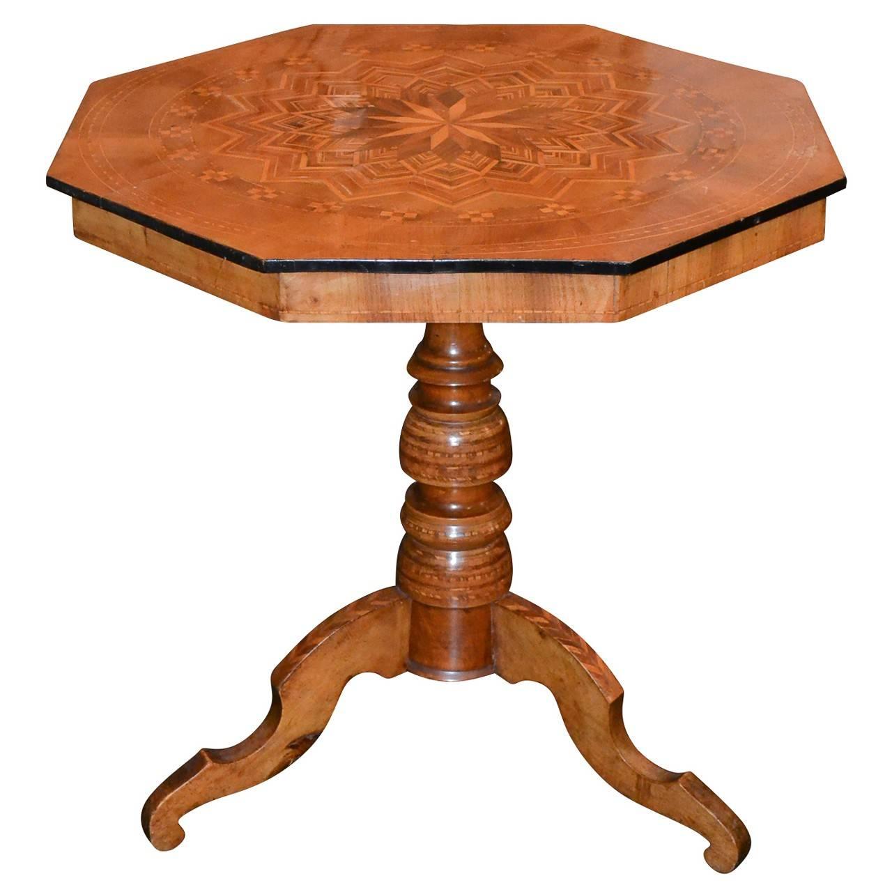 Italian Marquetry Inlaid Table at 1stDibs