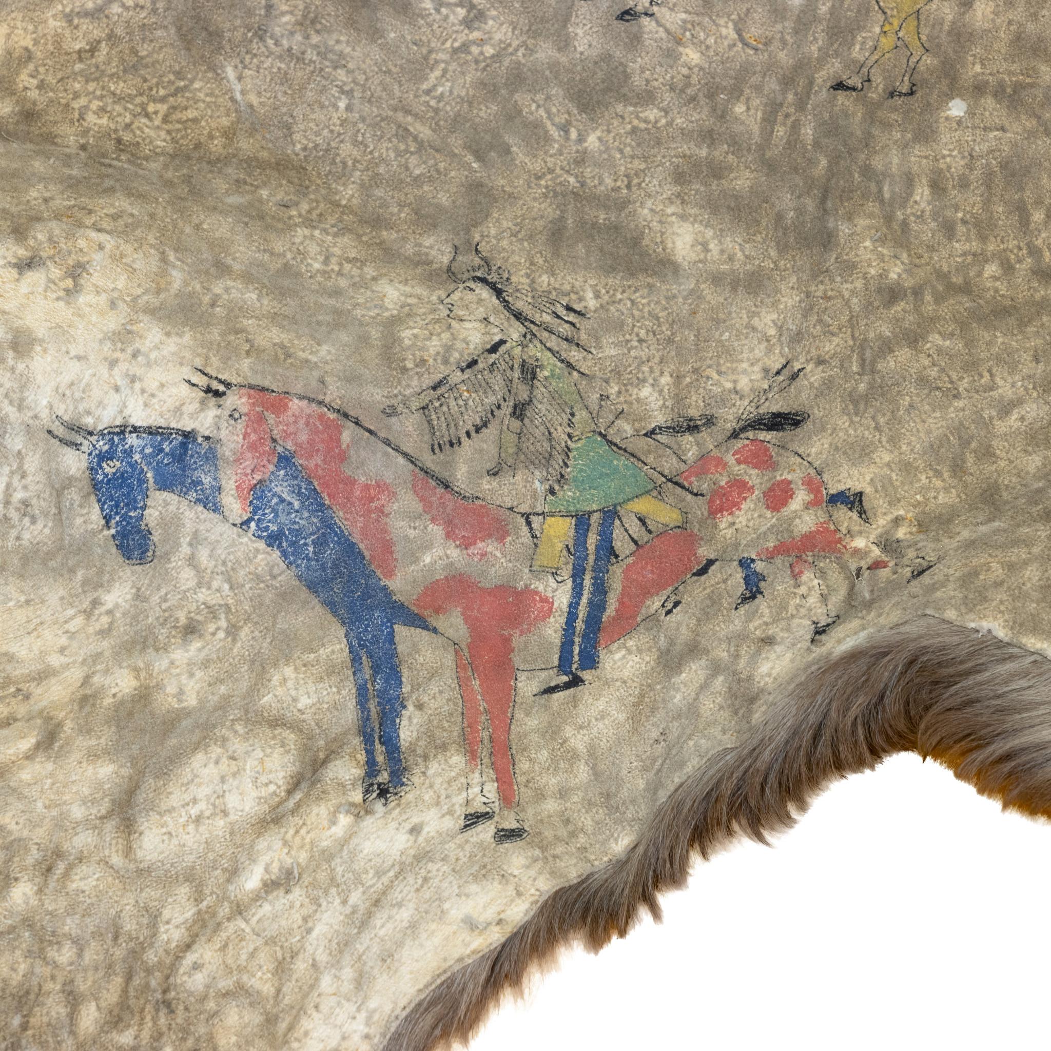 19th Century Northern Plains Pictorial Painted Robe For Sale at 1stDibs