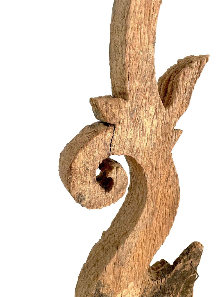 19th Century Northern Thai Temple Roof Finials, Carved Chofa For Sale ...