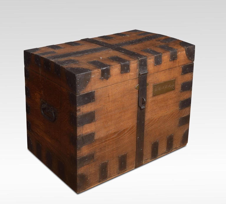 19th Century Oak and Metal Bound Silver Chest For Sale at 1stDibs