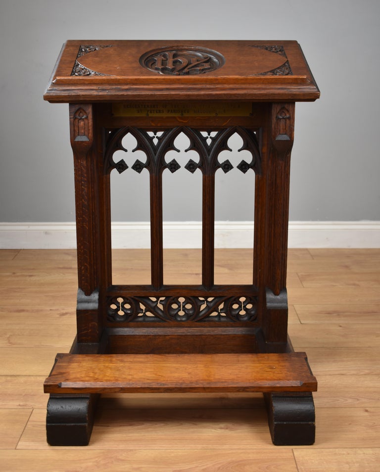 19th Century Oak Church Lectern Praying-Reading Stand at 1stDibs