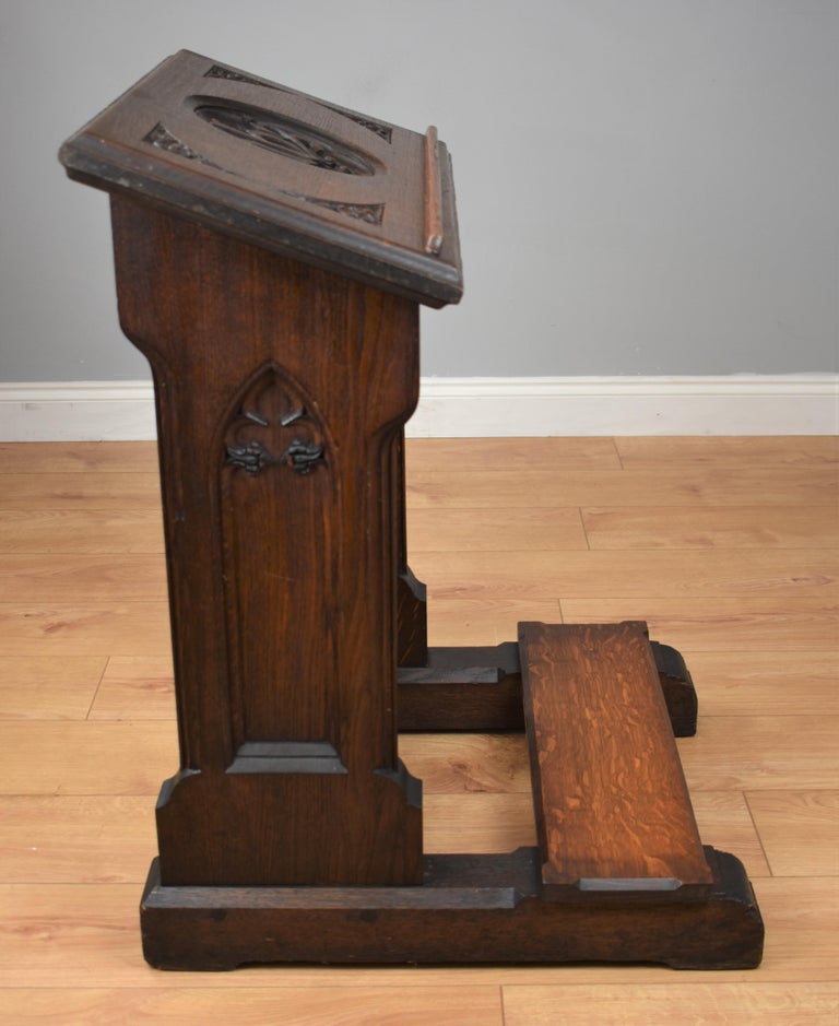 19th Century Oak Church Lectern Praying-Reading Stand at 1stDibs