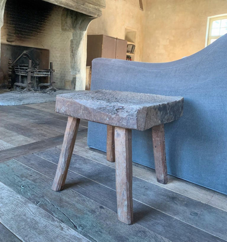 19th Century Oak One Slab Stool at 1stDibs