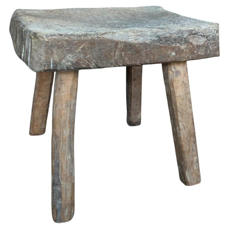 19th Century Oak One Slab Stool at 1stDibs