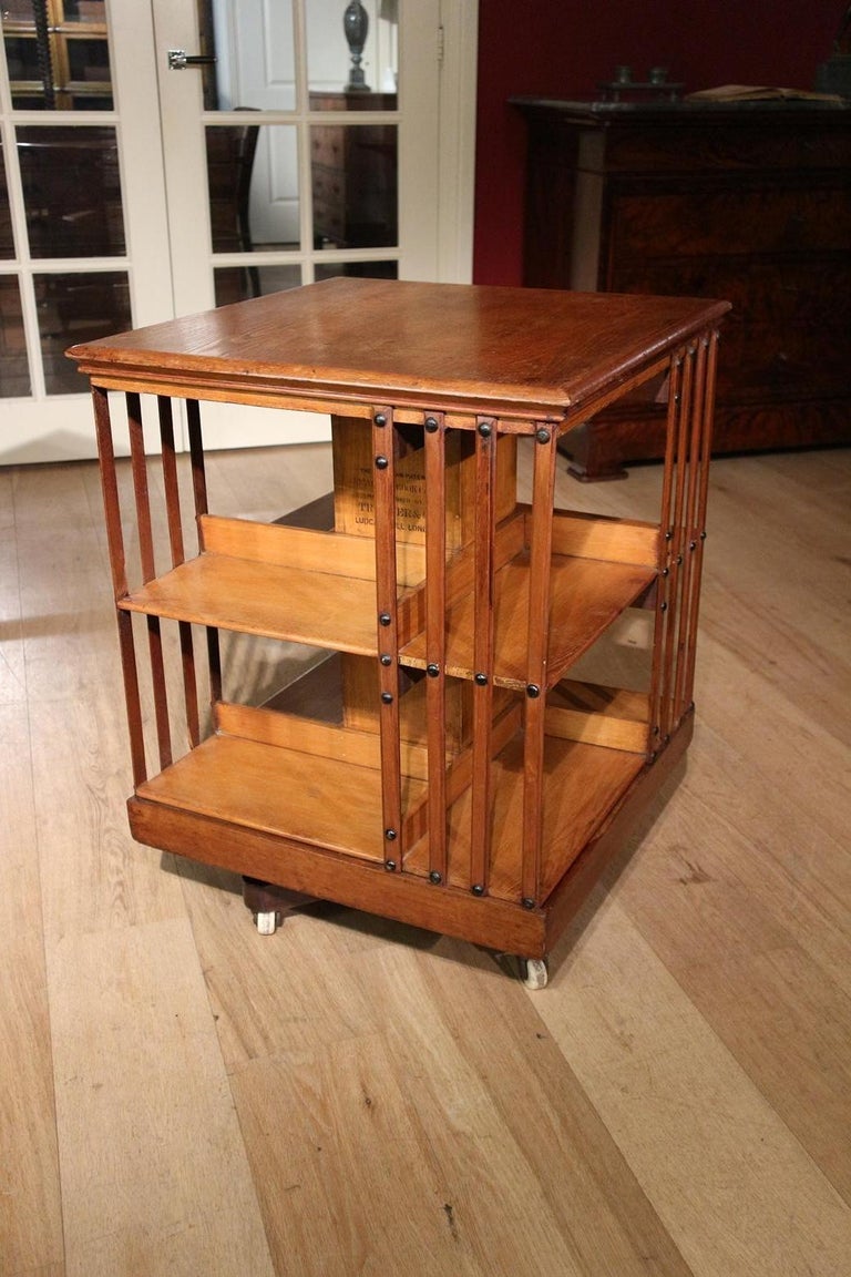 19th Century Oak Revolving Bookcase at 1stDibs