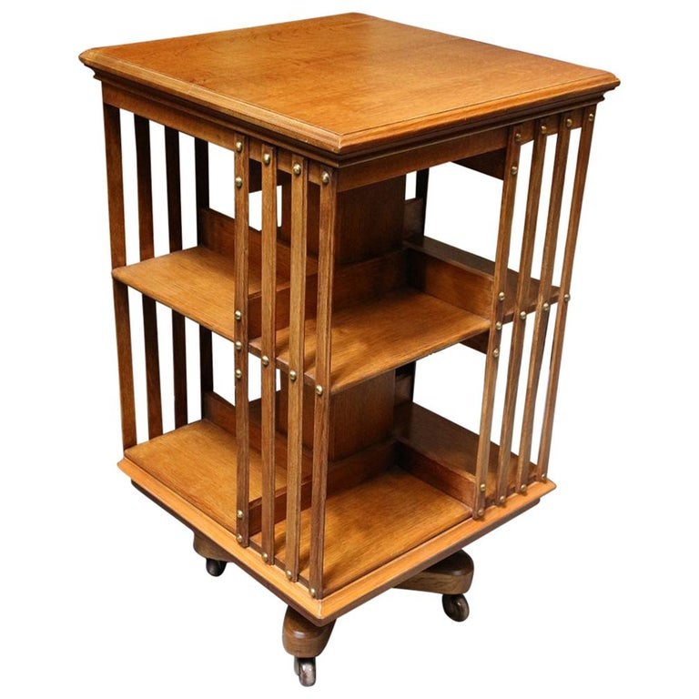 19th Century Oak Revolving Bookcase Maple and Co at 1stDibs