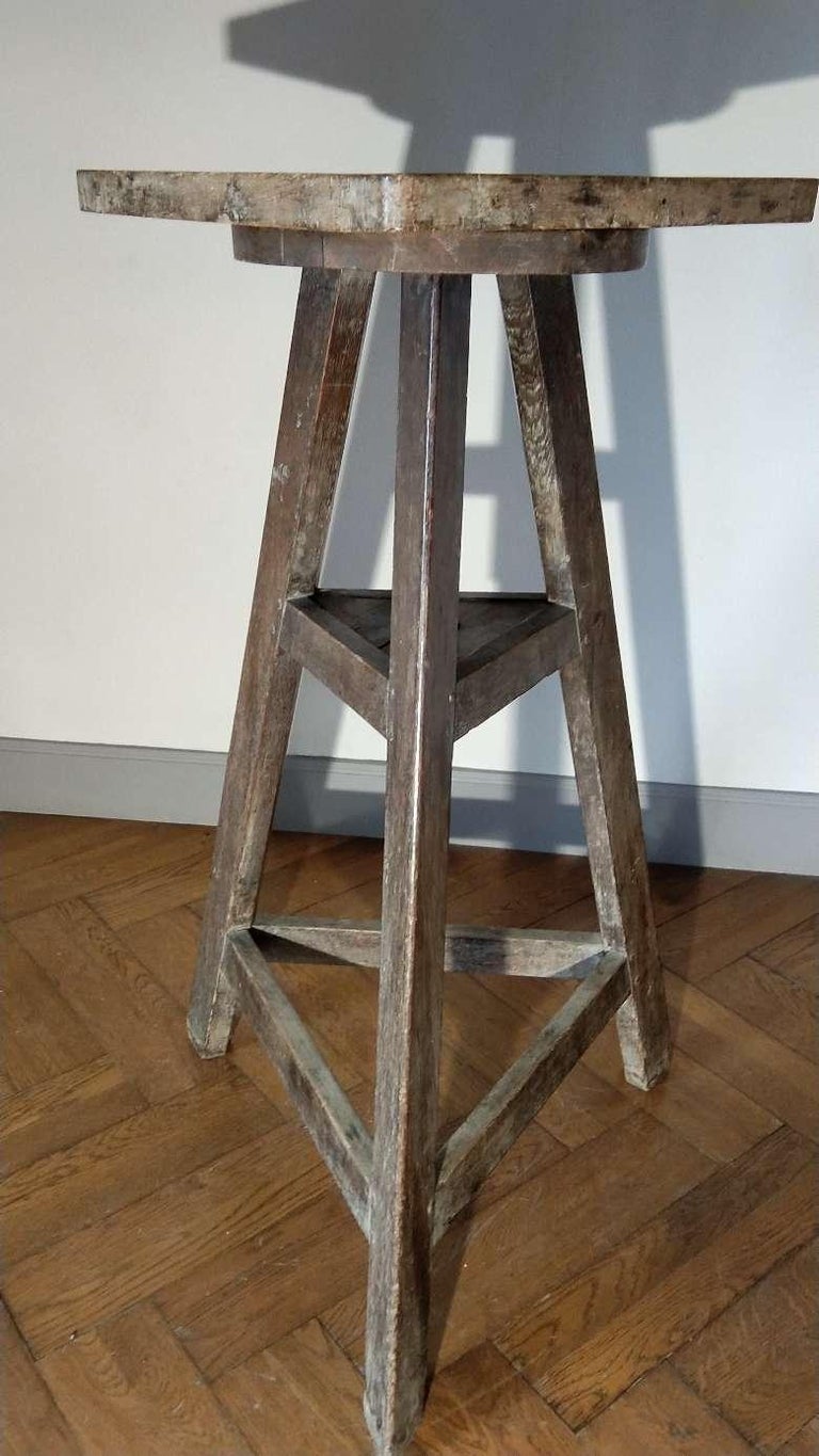 19th Century Oak Sculptor's Table, Pedestal with Rotating Platform at ...