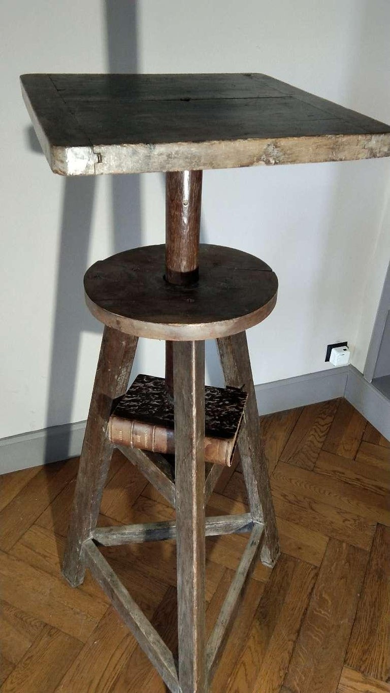 19th Century Oak Sculptor's Table, Pedestal with Rotating Platform at ...