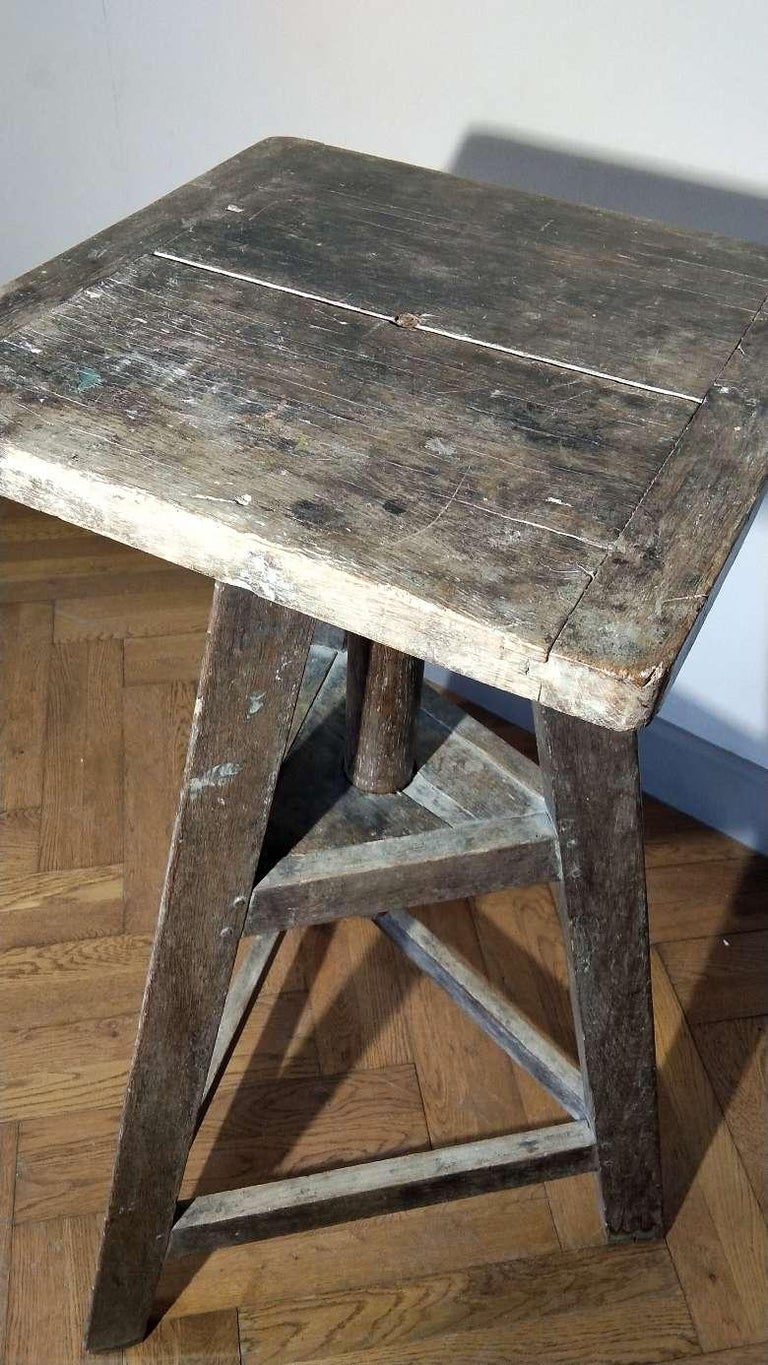 19th Century Oak Sculptor's Table, Pedestal with Rotating Platform at ...