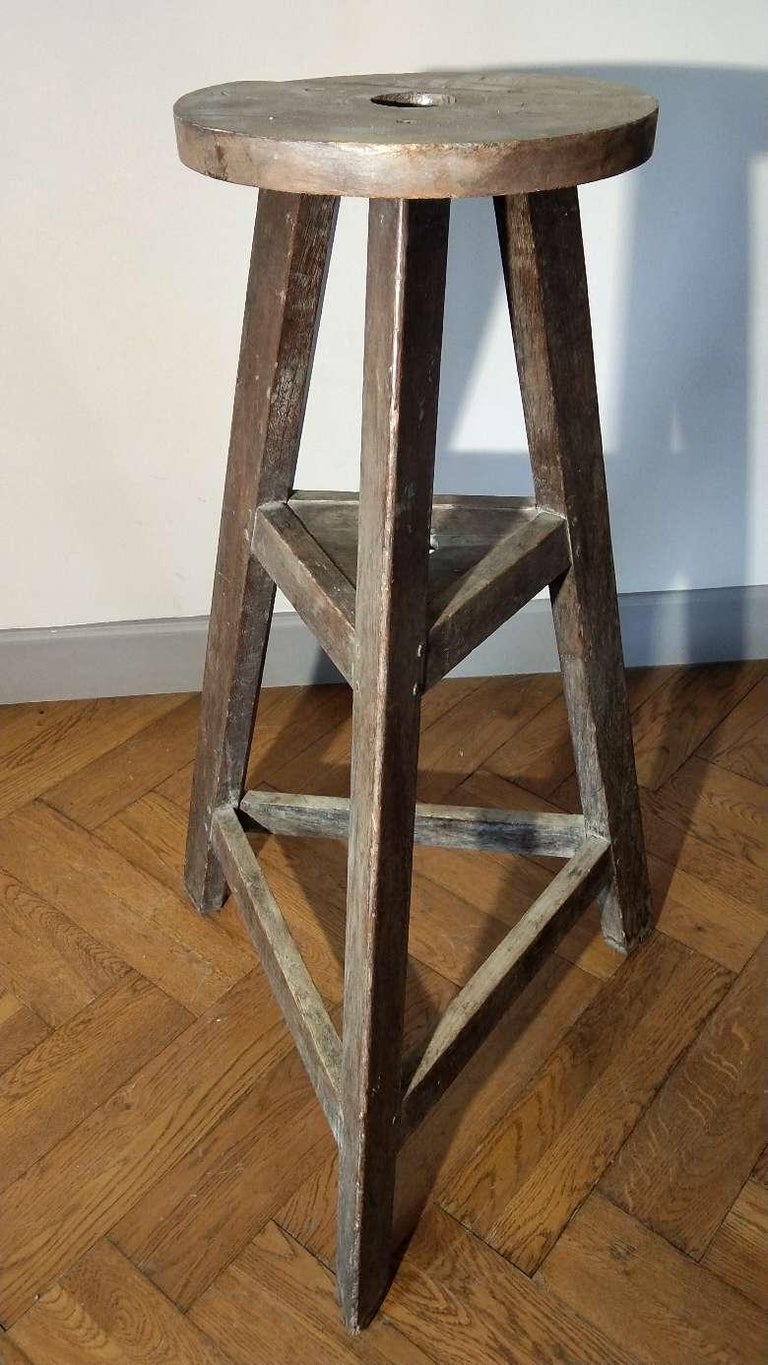 19th Century Oak Sculptor's Table, Pedestal with Rotating Platform at ...