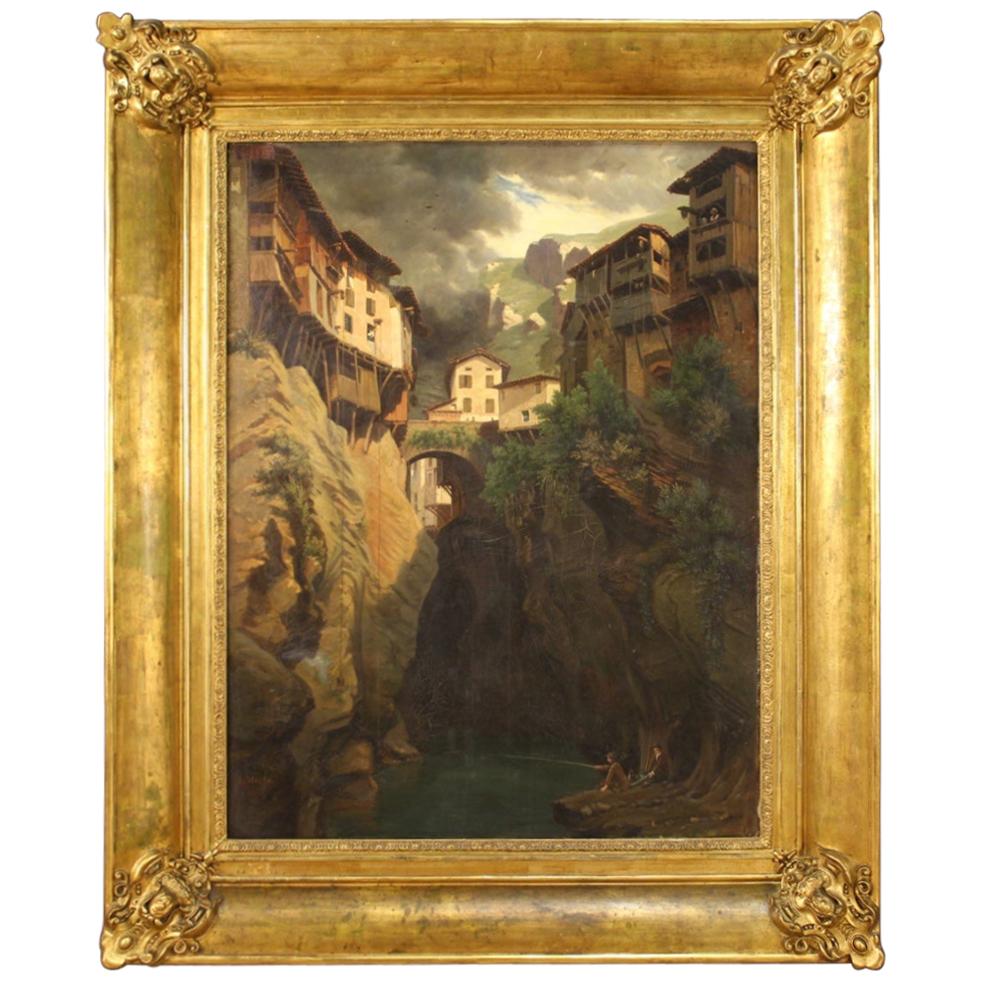 Antique 19th Century European Oil Painting on Canvas Signed M. L. Tunner, 1872 For Sale at 1stDibs