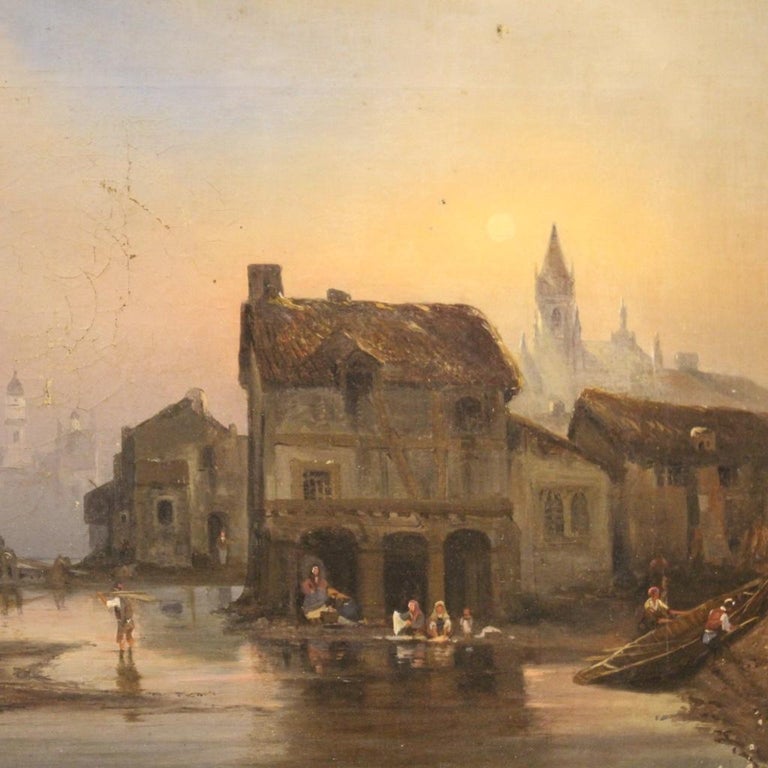 19th Century Oil on Canvas French Landscape Painting, 1870 For Sale at ...