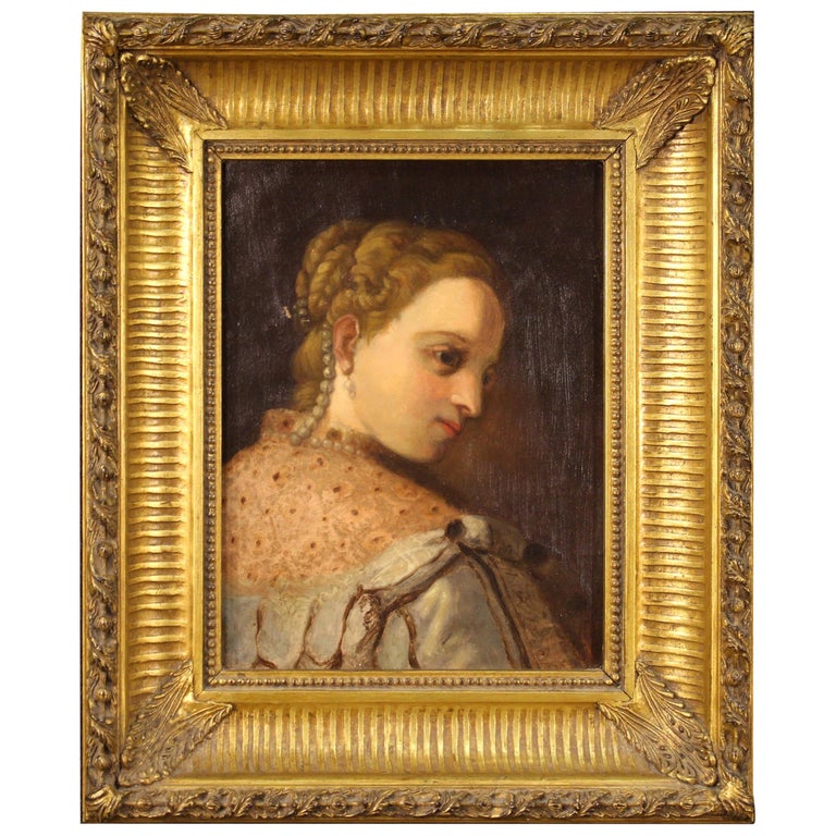 19th Century Oil on Canvas German Portrait Painting, 1870 For Sale at ...